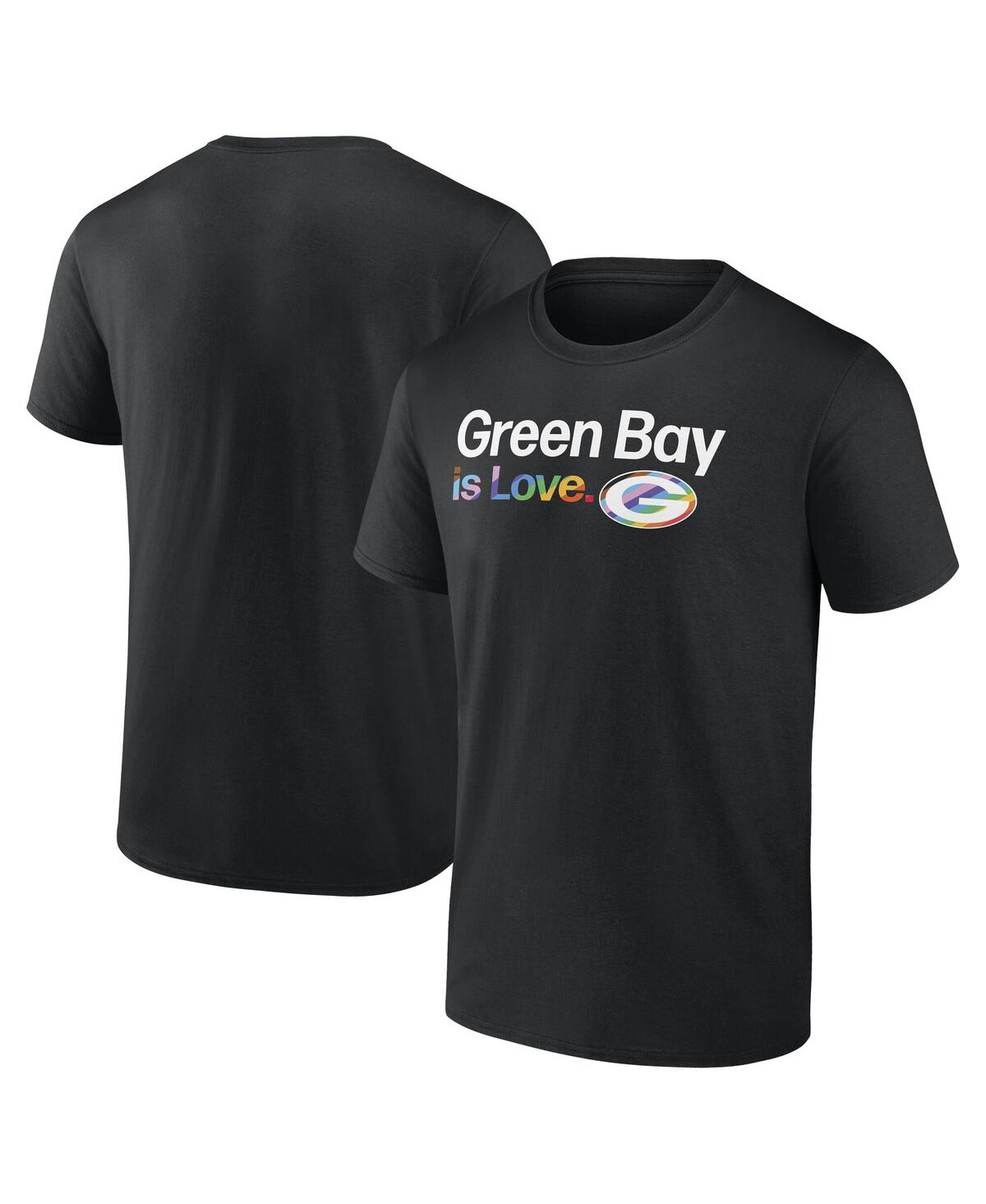 Click here for Fanatics Mens Black Green Bay Packers Pride T-Shir... prices