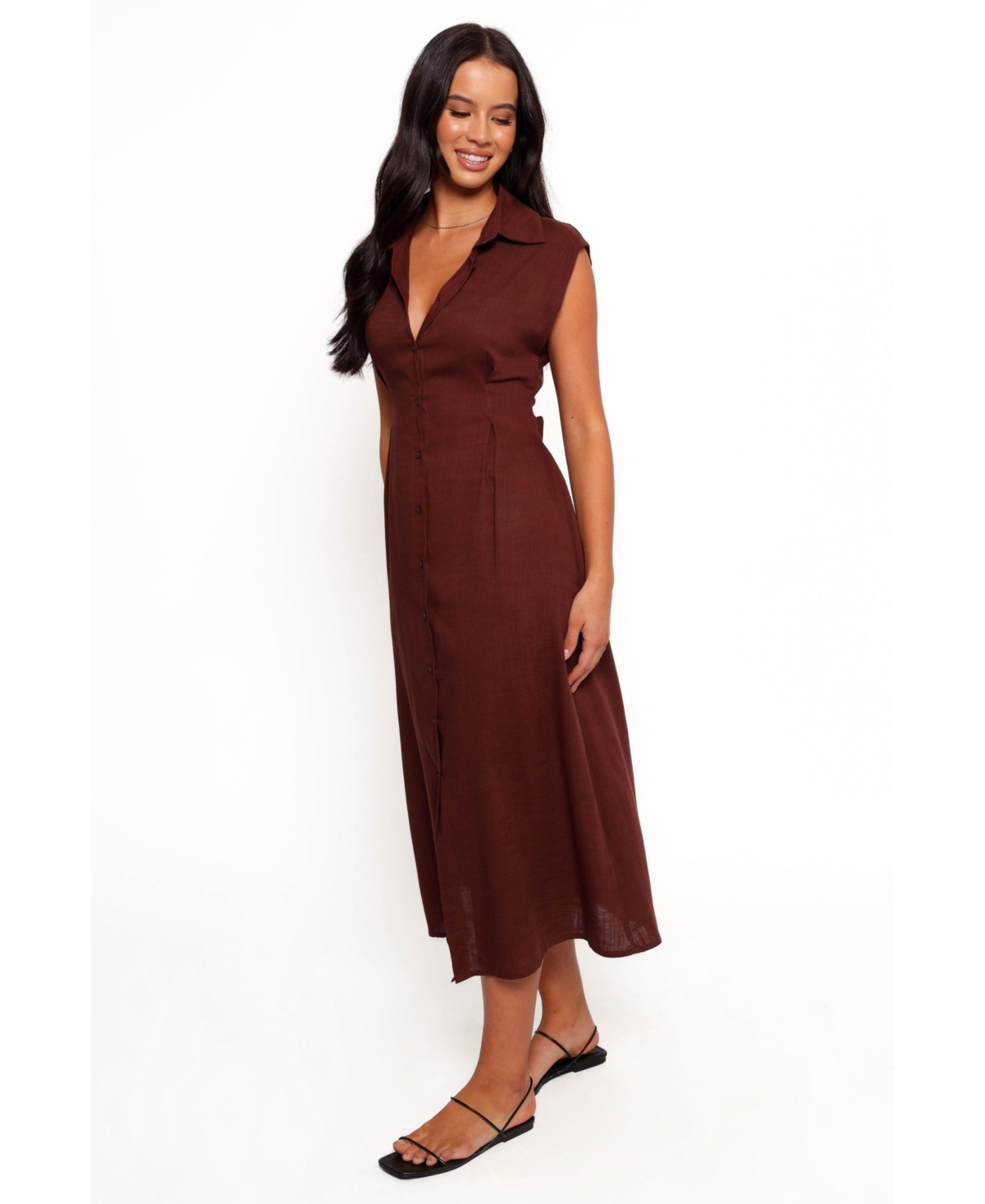 Click here for Petal and Pup Womens Cami Midi Dress - Brown prices