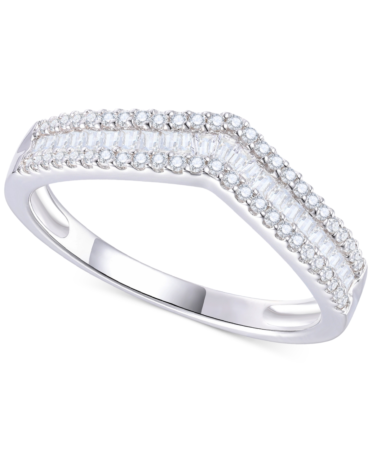 Click here for Diamond Baguette & Round Chevron Ring (1/3 ct. t.w... prices