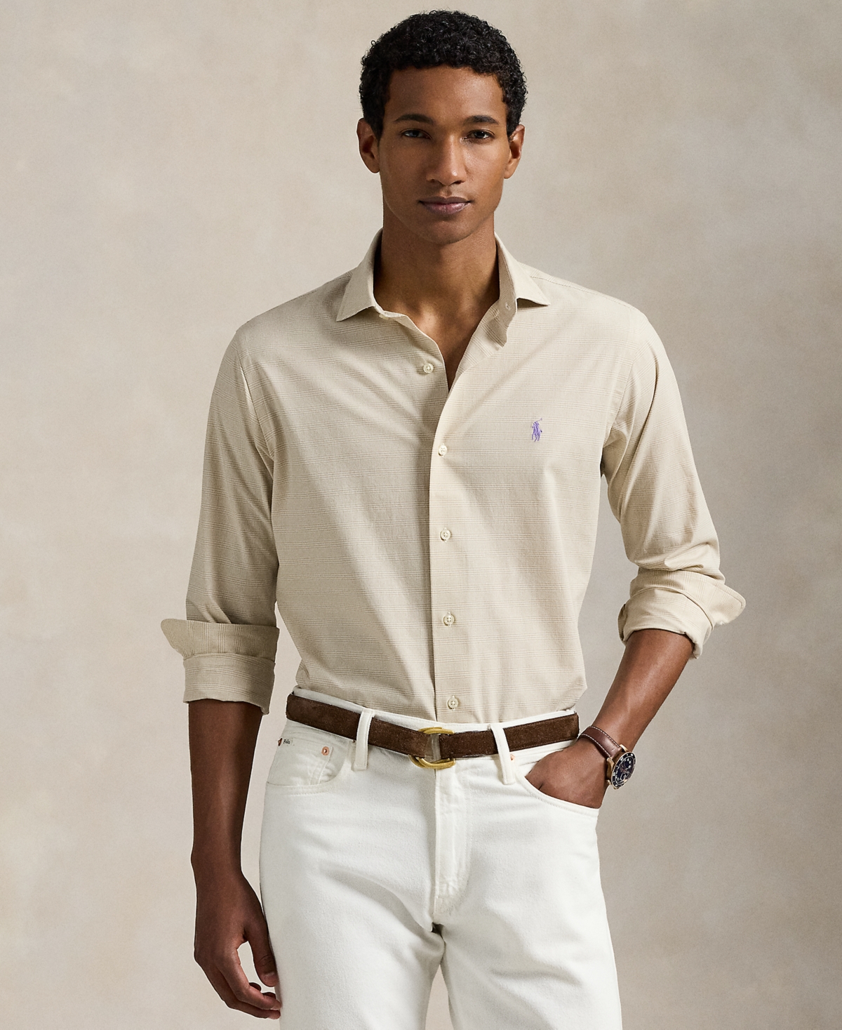 Click here for Polo Ralph Lauren Mens Classic-Fit Plaid Stretch P... prices