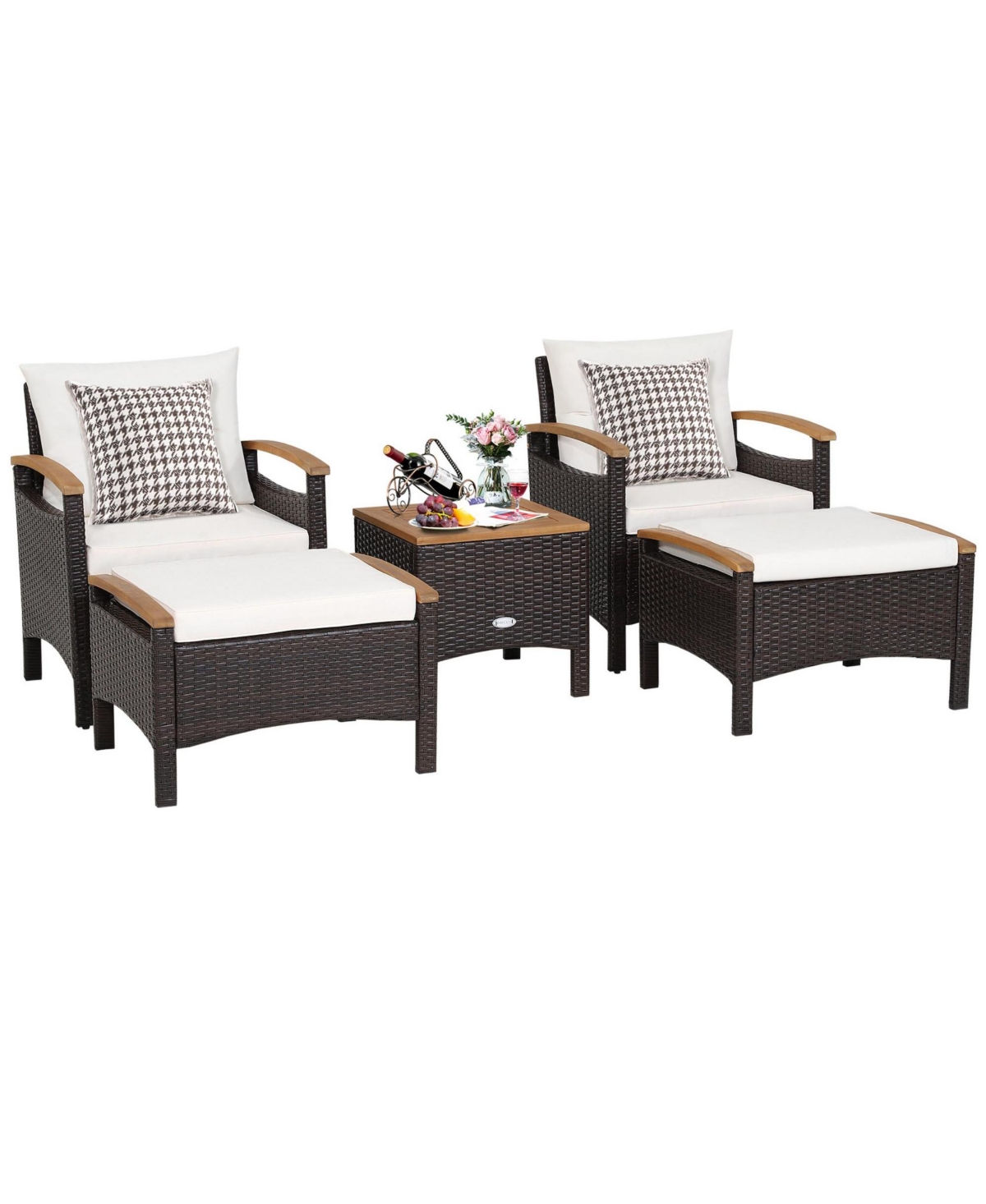 Click here for Gymax 5 Piece Pe Wicker Lounge Chair Outdoor Patio... prices