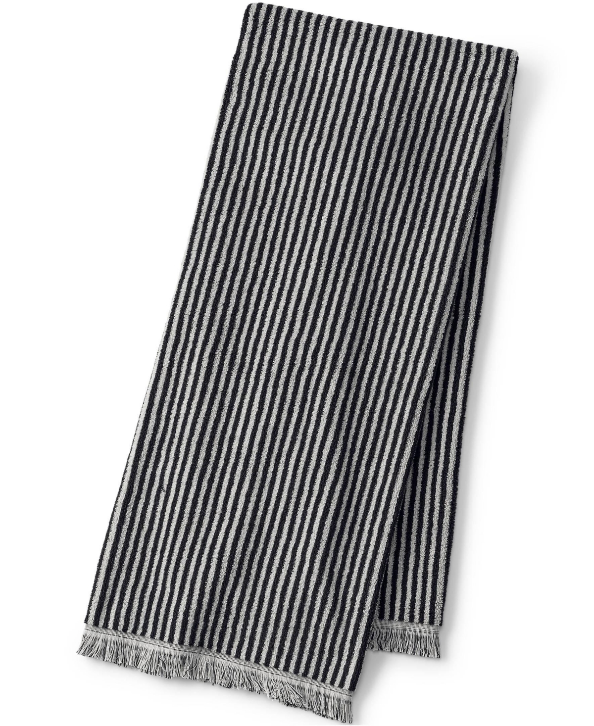 Click here for Lands End Cotton Yarn-dyed Stripe Bath Towel - Bla... prices