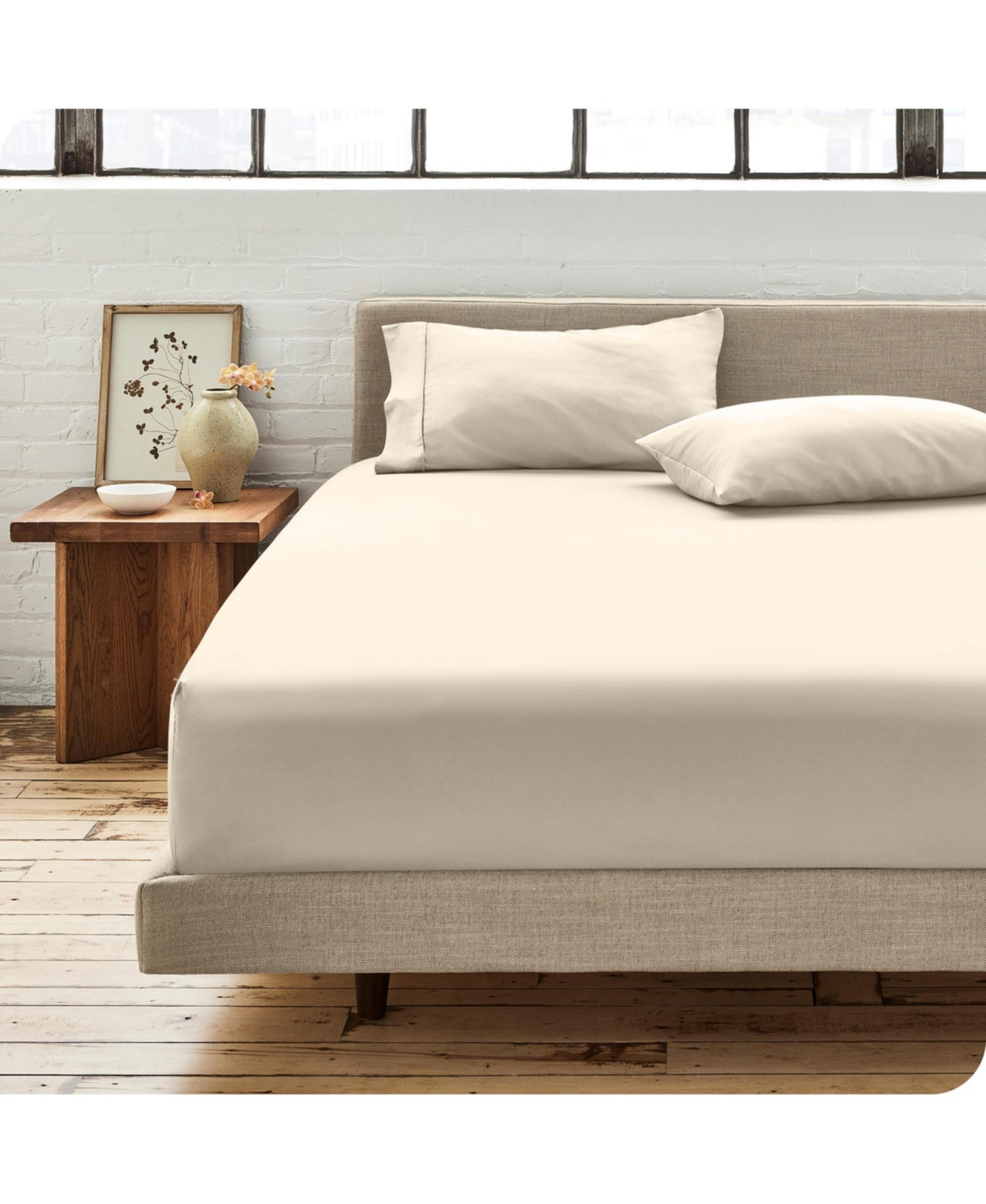 Bare Home Percale Fitted Sheet - Sand