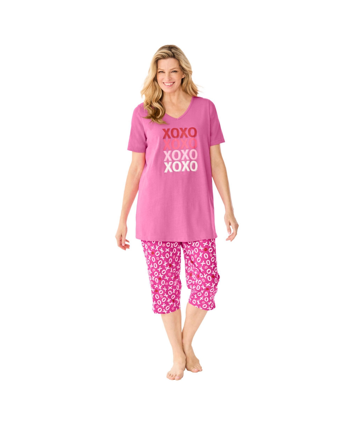 Click here for Dreams & Co. Womens 2-Piece Capri Pj Set - Peony x... prices
