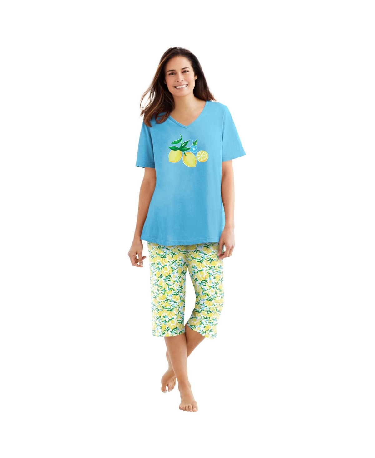 Click here for Dreams & Co. Womens 2-Piece Capri Pj Set - Pale oc... prices
