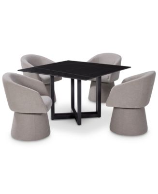 Emila 5-Pc. Fabric Square Table and Korder Chairs Dining Set, Created ...