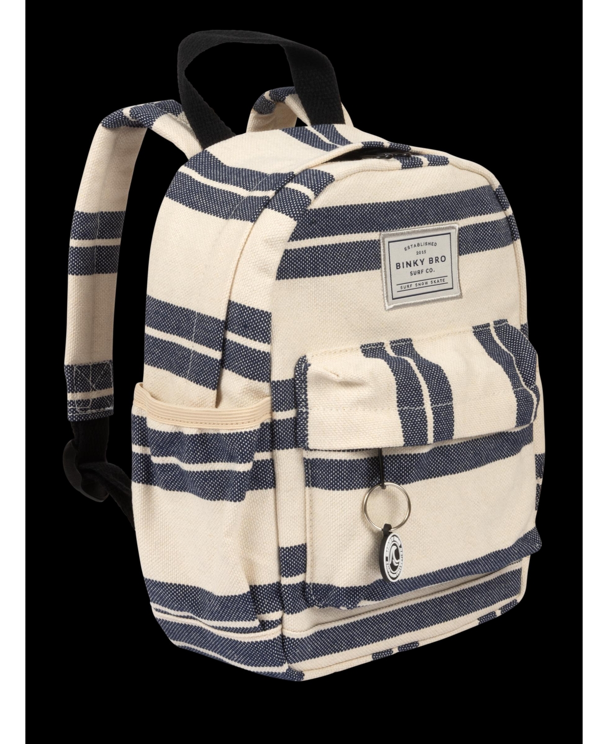 Click here for BinkyBro Boys Mini Backpack - Navy Striped Canvas prices