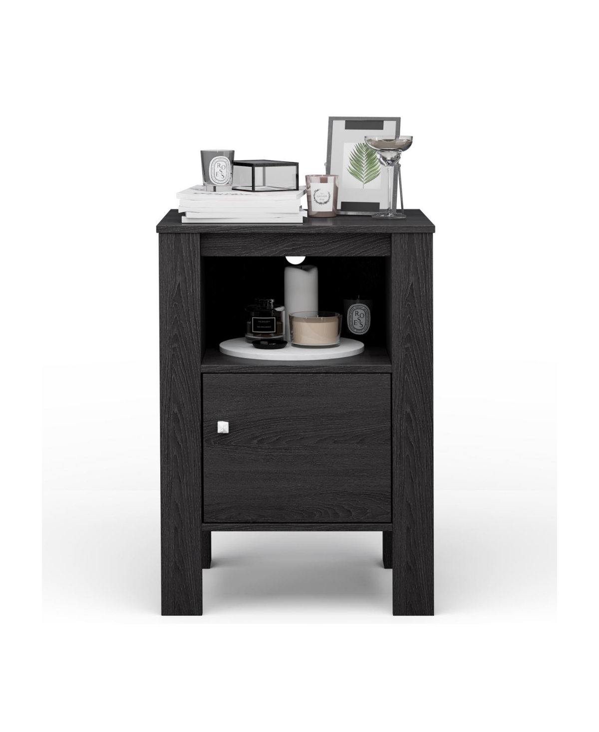 Click here for Compact Floor Farmhouse Nightstand with Open Shelf... prices