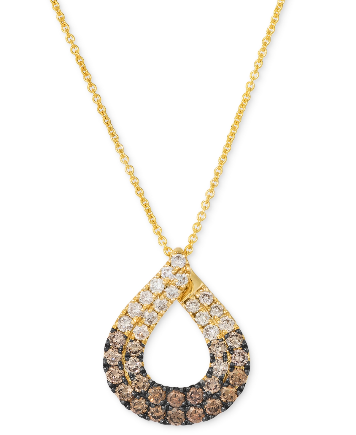 Click here for Le Vian Chocolate Ombre Diamond Teardrop Adjustabl... prices