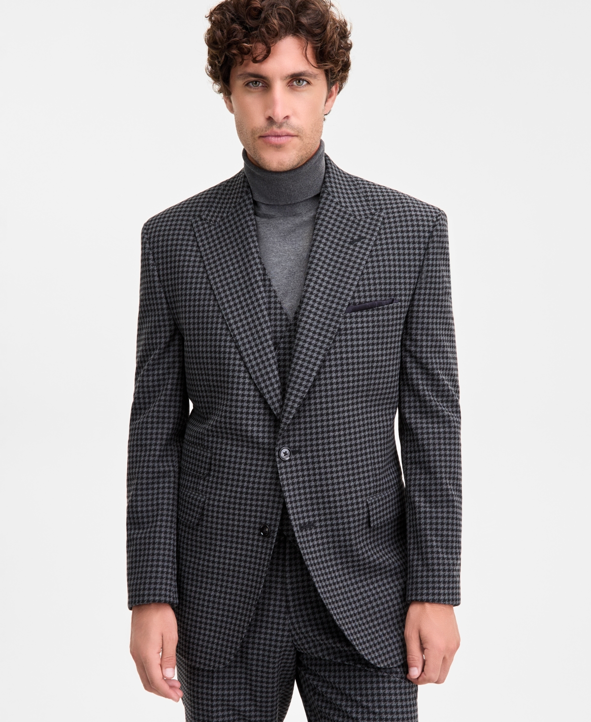 Click here for Tayion Collection Mens Classic-Fit Houndstooth Sui... prices