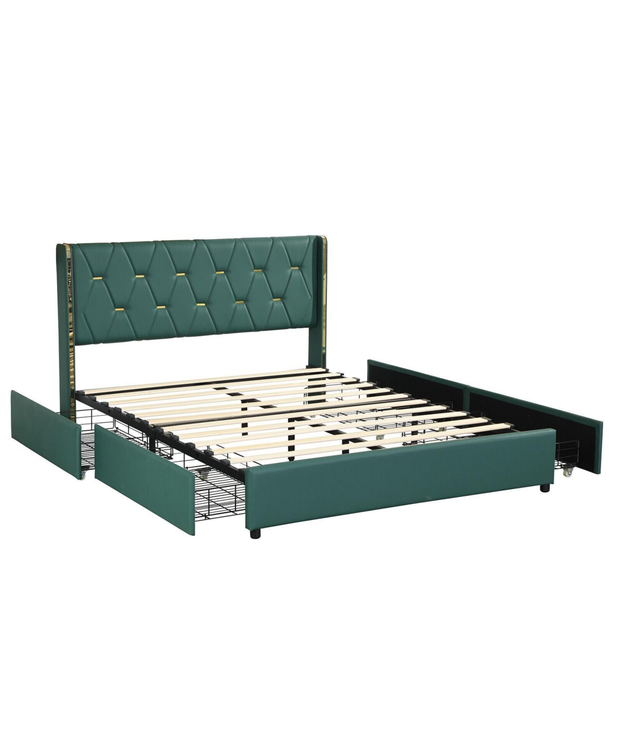 Click here for Full Size Upholstered Bed Frame with 4 Drawers-Ful... prices