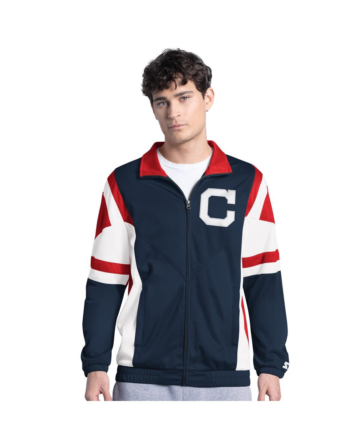 Click here for Starter Mens Navy/Red Cleveland Guardians Contende... prices