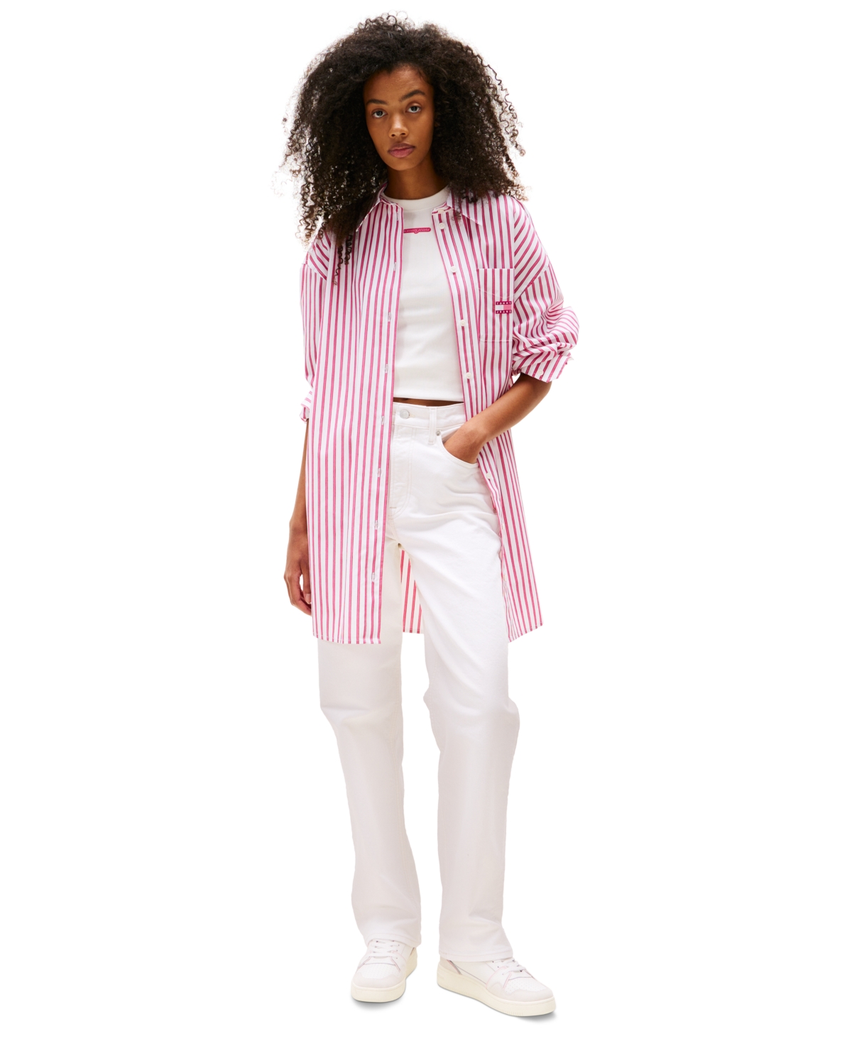 Click here for Tommy Jeans Womens Cotton Oversized Mini Shirt Dre... prices