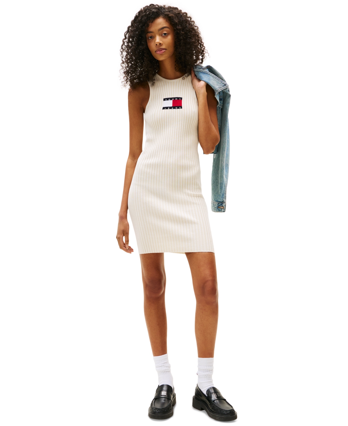 Click here for Tommy Jeans Womens Flag Graphic Sweater Mini Dress... prices