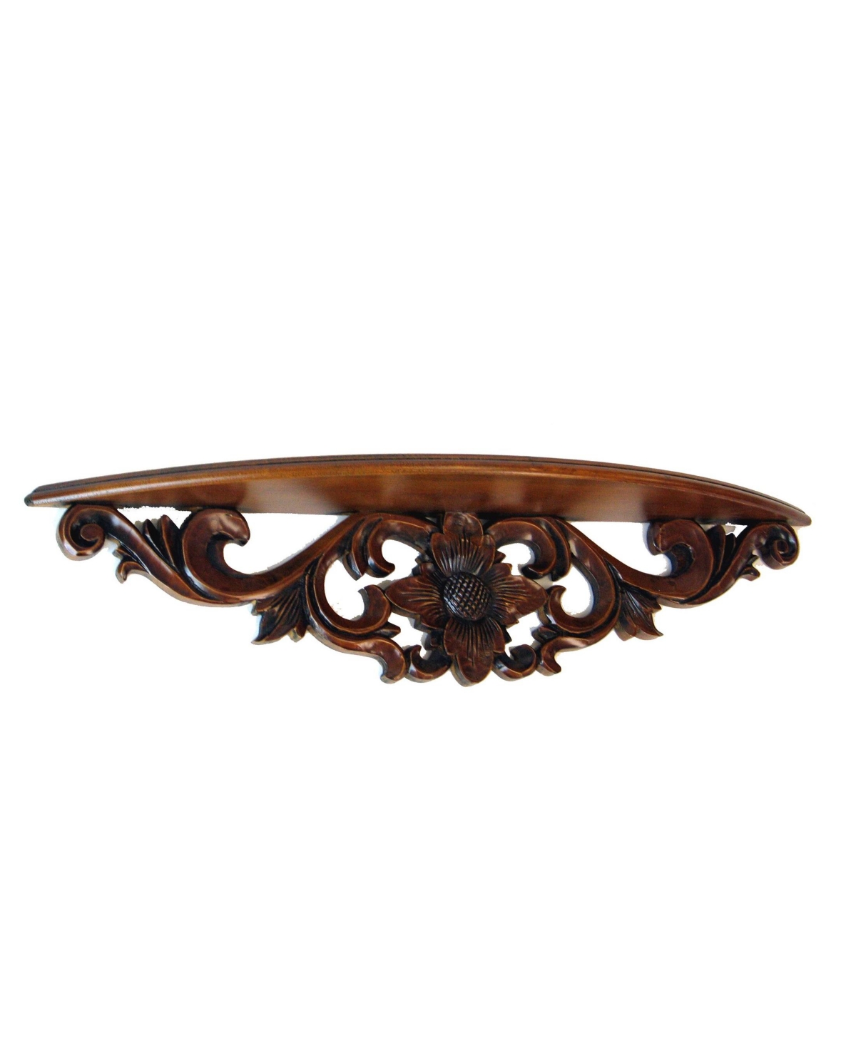 Click here for Hand Carved Wooden Moonbay Wall Shelf in Floral De... prices