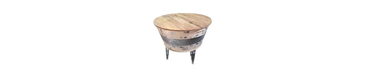 Click here for Modern Cocktail Table with Tub-Like Metal Base and... prices