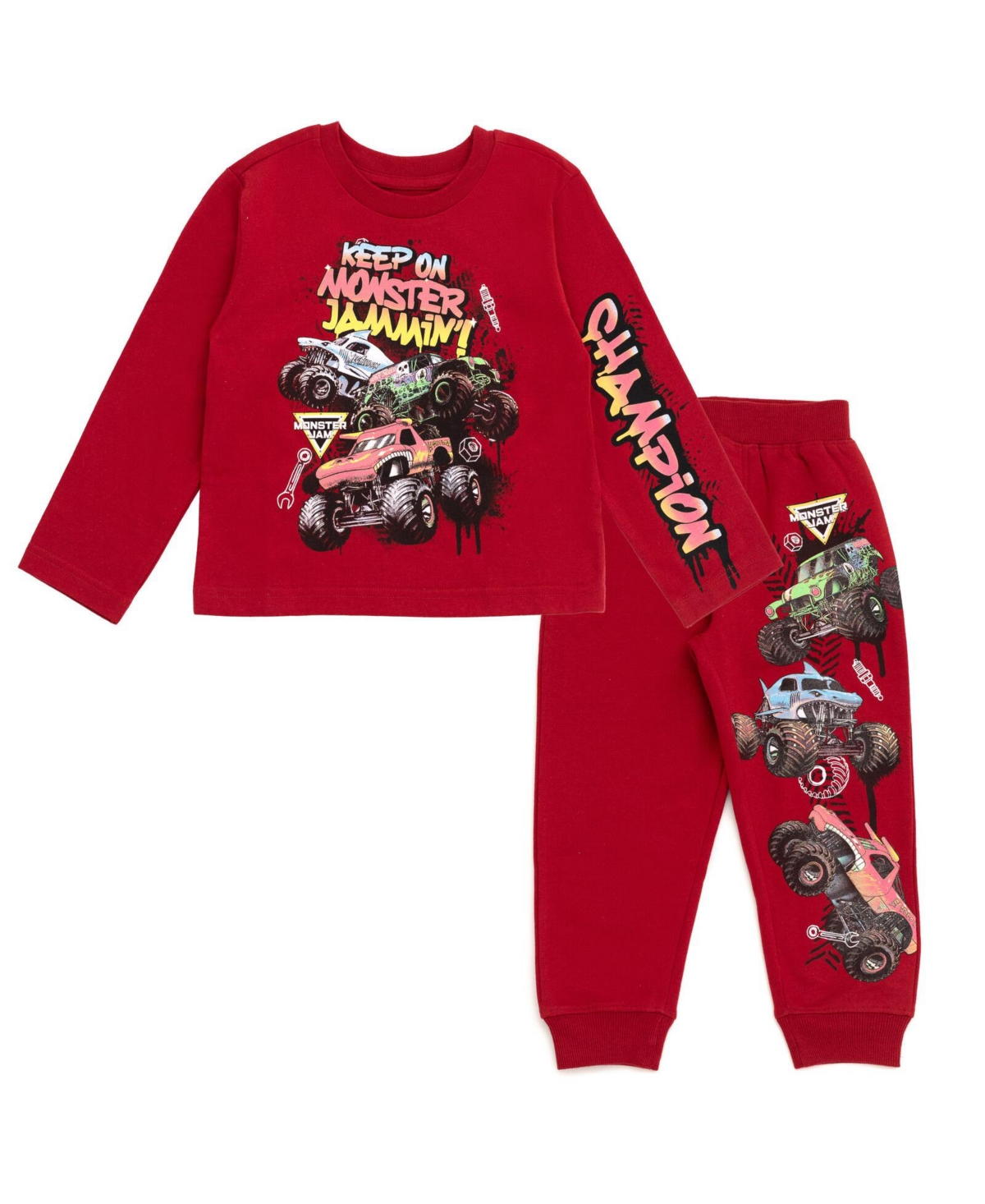Click here for Monster Jam Boys T-Shirt and Fleece Jogger Pants O... prices