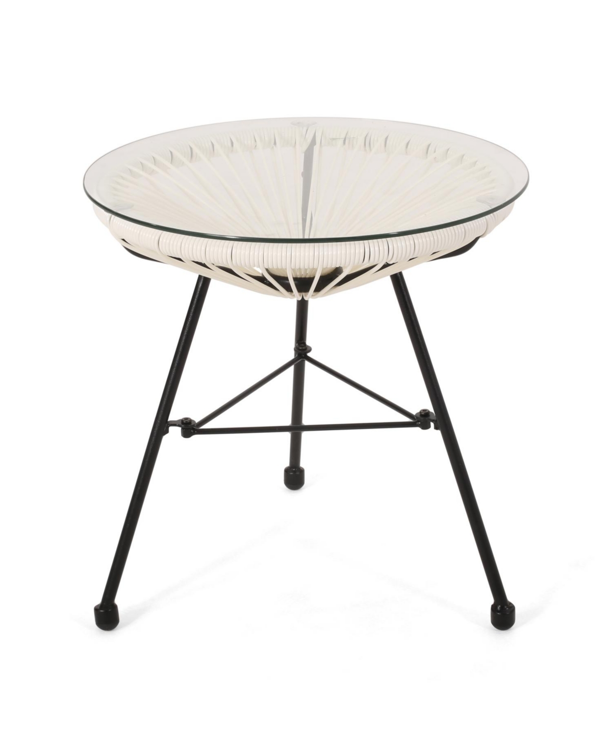 Click here for Streamdale Modern Rattan Side Table with Tempered... prices