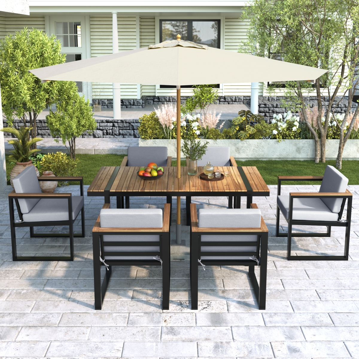 Click here for Streamdale 7-Piece Outdoor Dining Set  Table  Chai... prices