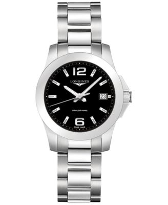 Longines Women's Swiss Conquest Stainless Steel Bracelet Watch 34mm ...