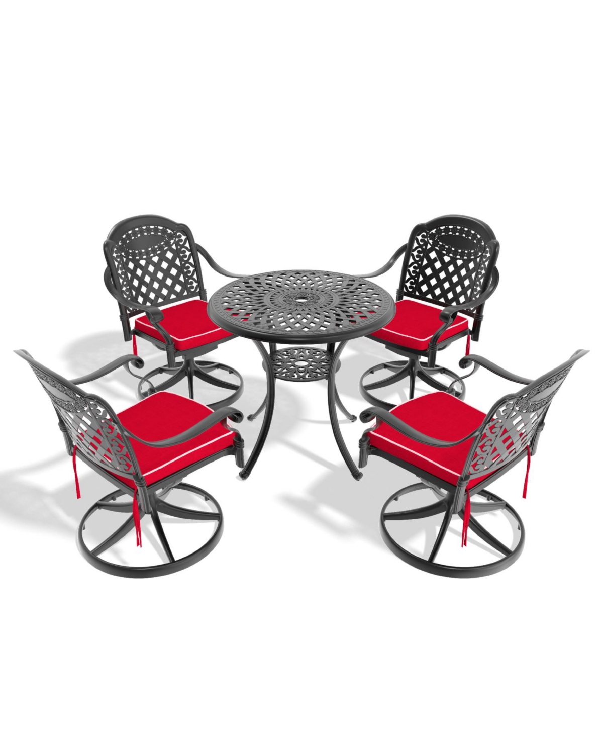 Click here for Streamdale 5-Pc Cast Aluminum Dining Set  4 Swivel... prices
