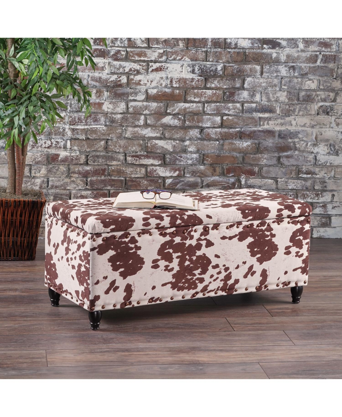 Click here for Streamdale Storage Ottoman - Cream+dark brown prices