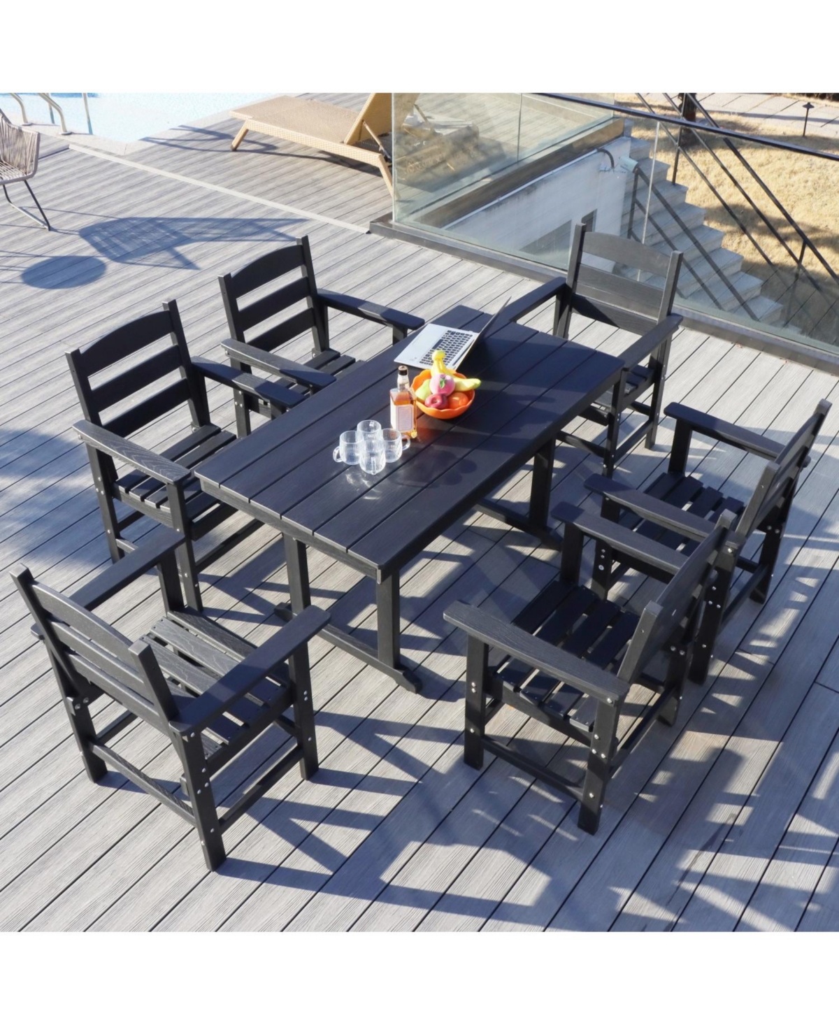 Click here for Streamdale 7pc Hdpe Patio Set  6 Chairs  51"... prices