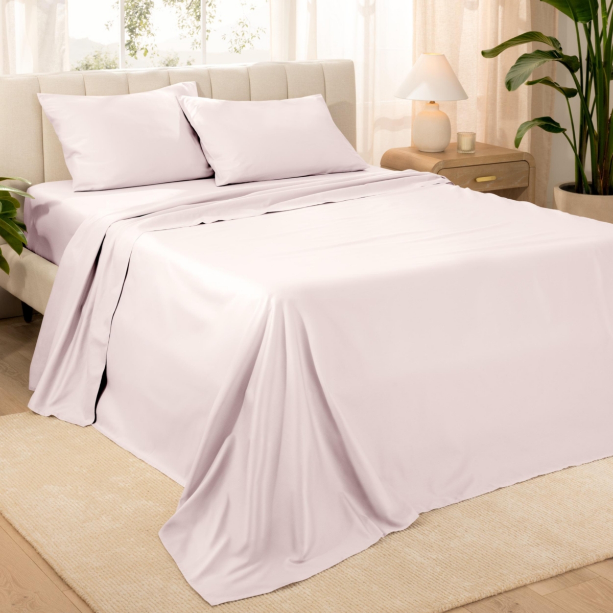 Click here for Bare Home Sateen Sheet Set - Dusty pink prices