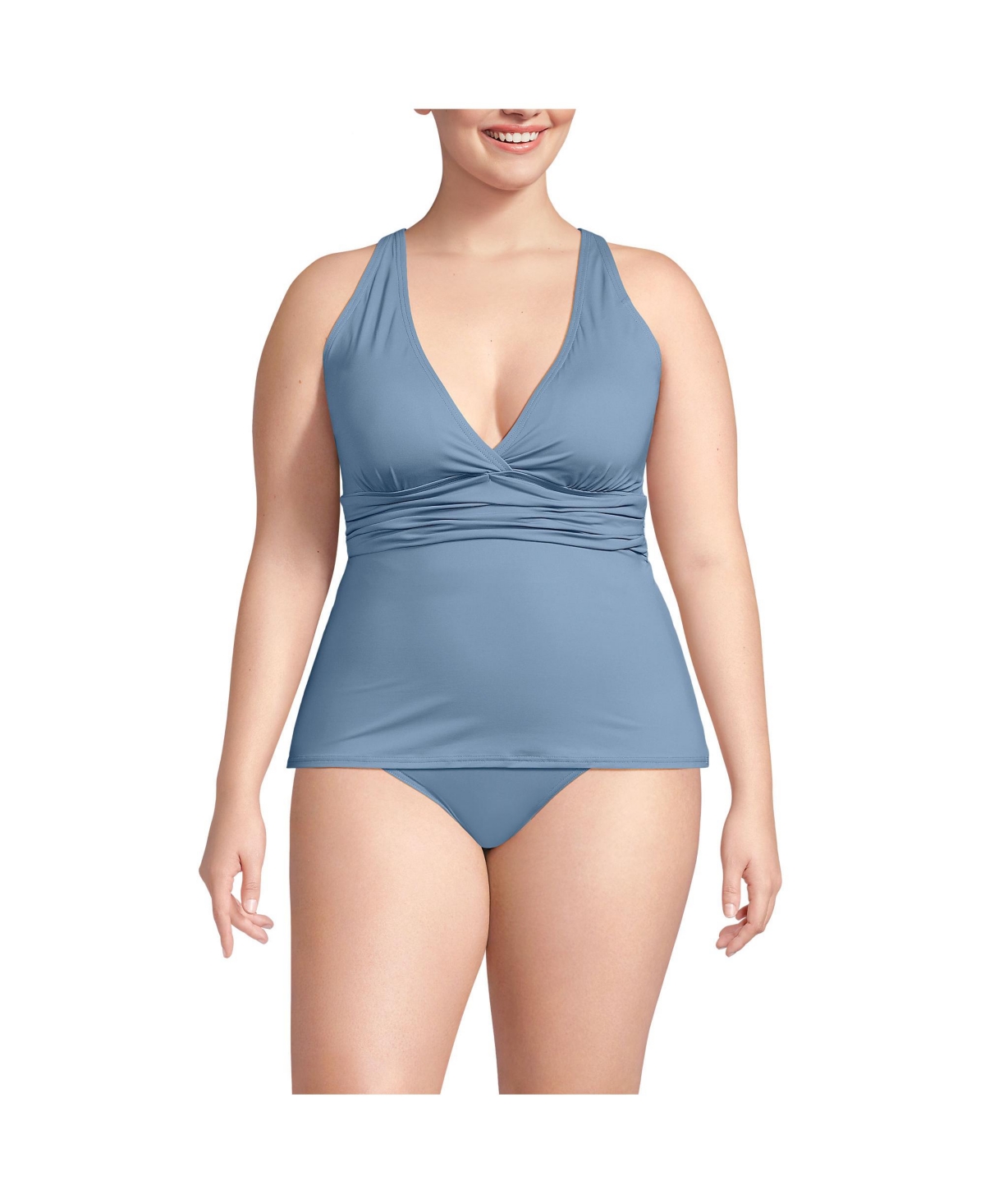 Click here for Lands End Plus Size V-Neck Plunge X Back Tankini T... prices