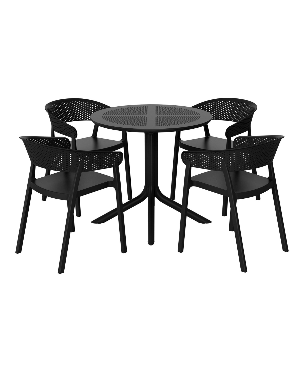 Click here for 5-Piece Modern Patio Round Dining Table Set with S... prices