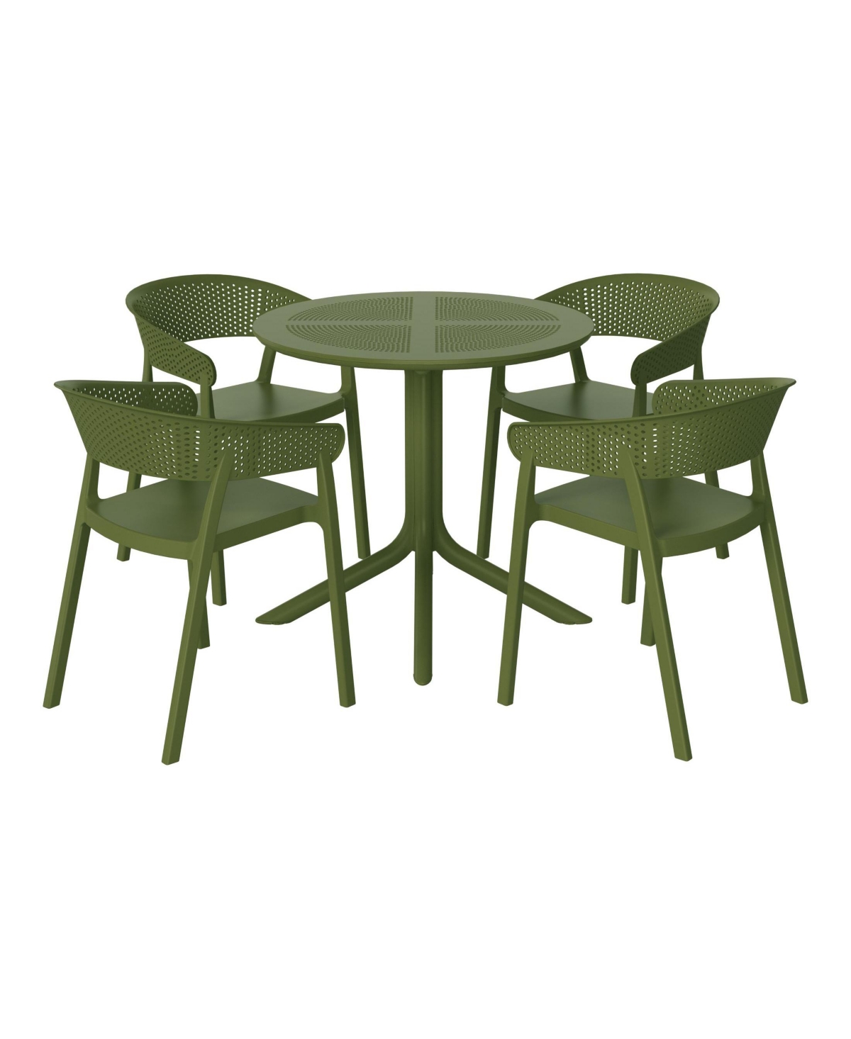 Click here for 5-Piece Modern Patio Round Dining Table Set with S... prices