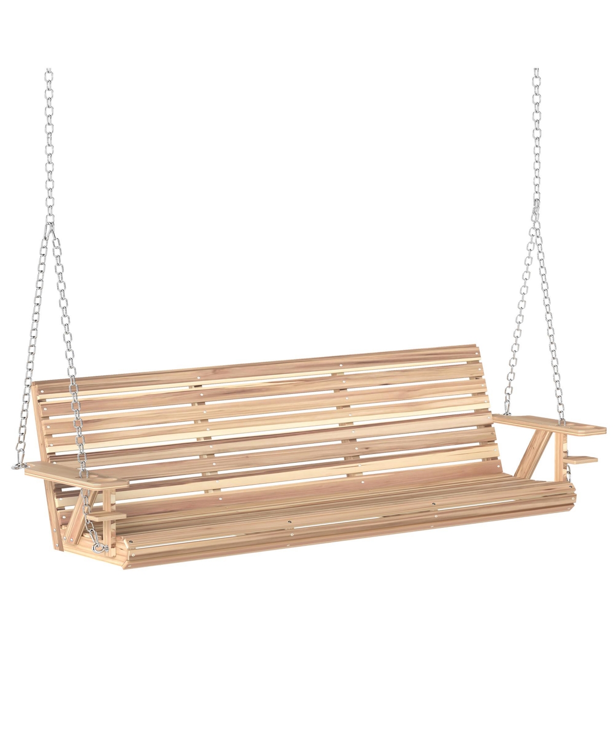 Click here for Outsunny 5 Ft Wooden Porch Swing 3-Seater with Cup... prices