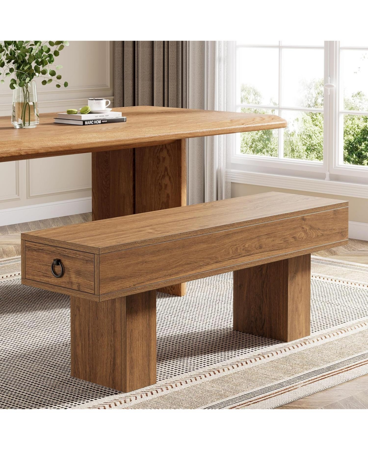 Click here for Tribesigns Wooden Dining Bench with 2 Drawers  43-... prices