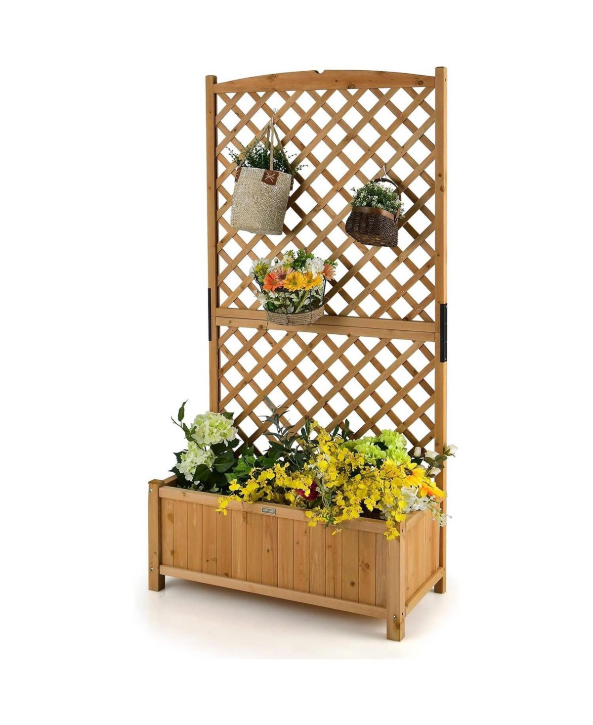 Click here for Outdoor Fir Wood Raised Garden Bed Planter Box wit... prices