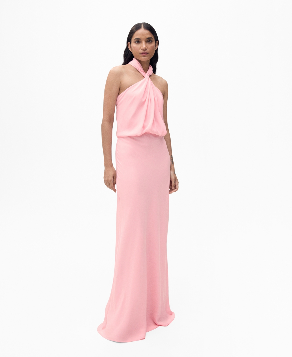 Click here for Mango Womens Back Opening Halter Dress - Pink prices