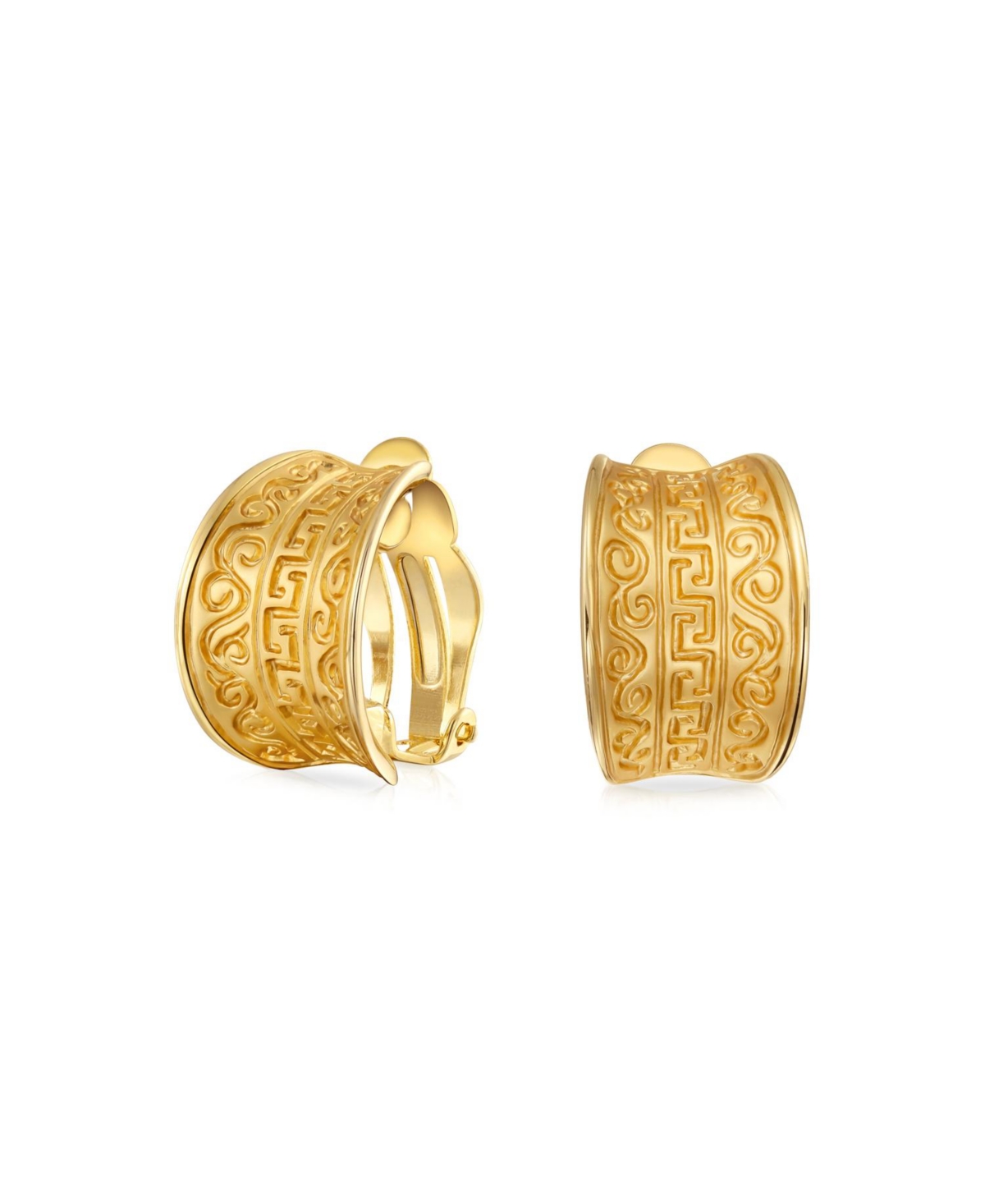 Click here for Bling Jewelry Egyptian Greek Motif Wide Half Hoop... prices