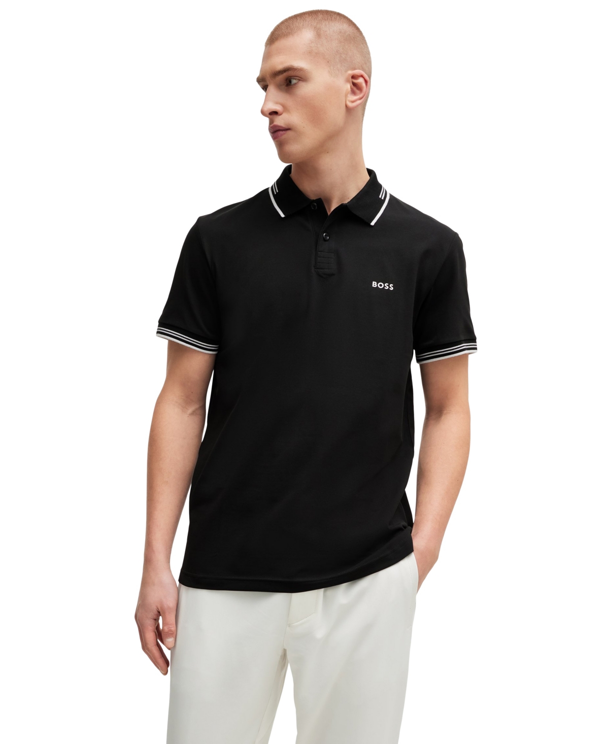 Click here for Boss by Hugo Boss Mens Stretch-Cotton Slim-Fit Pol... prices
