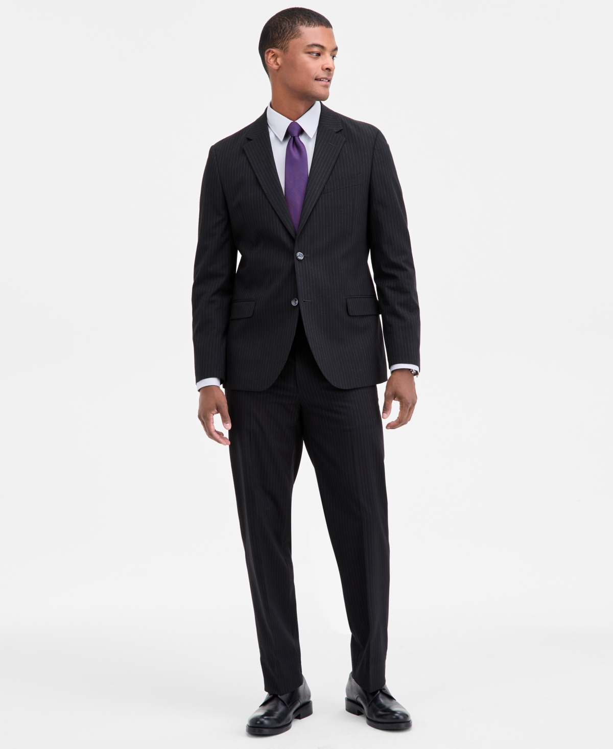 Click here for Nautica Mens Modern-Fit Stretch Suit - Black Strip... prices