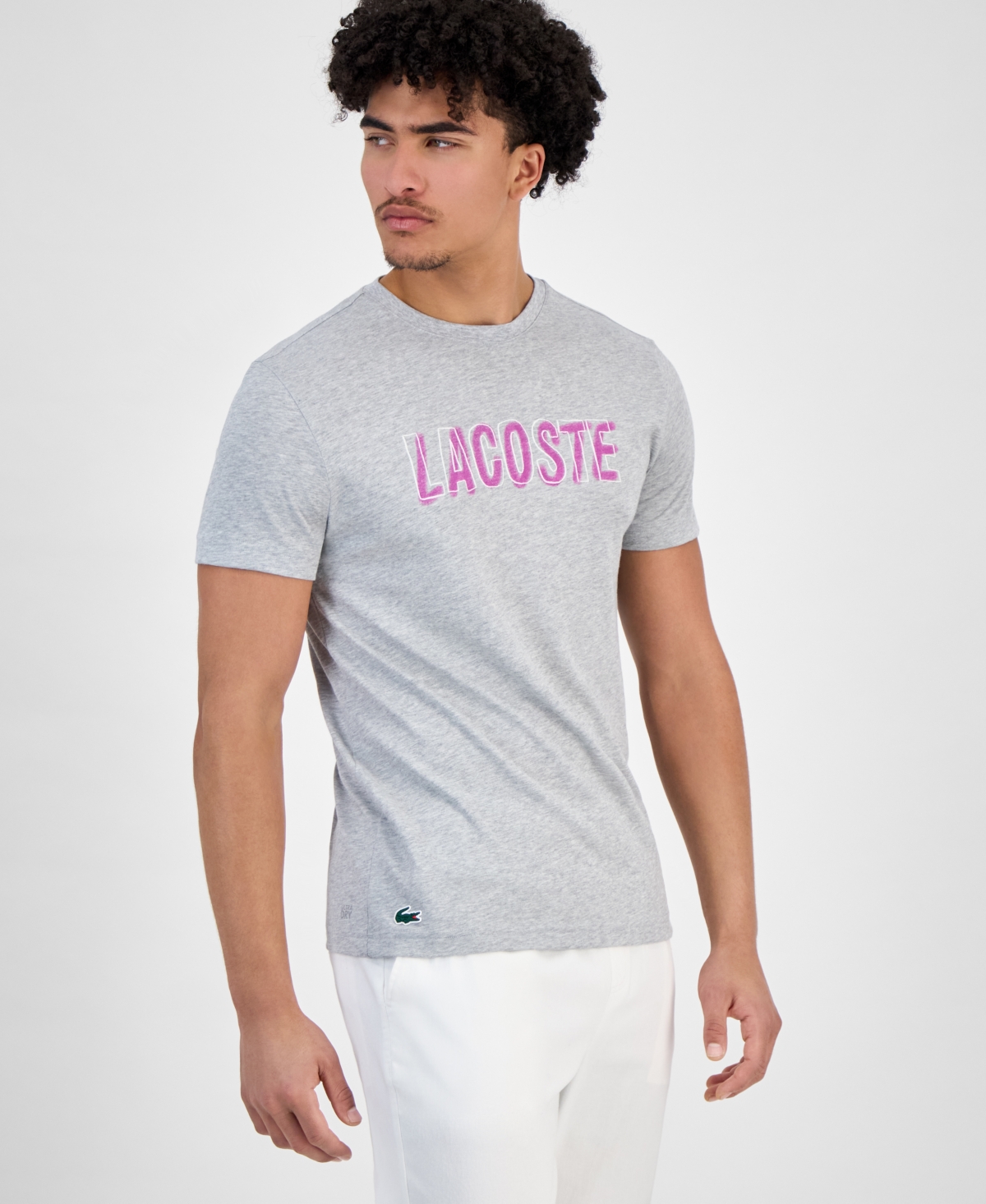 Click here for Lacoste Mens Regular-Fit Logo T-Shirt - CCA -Silve... prices