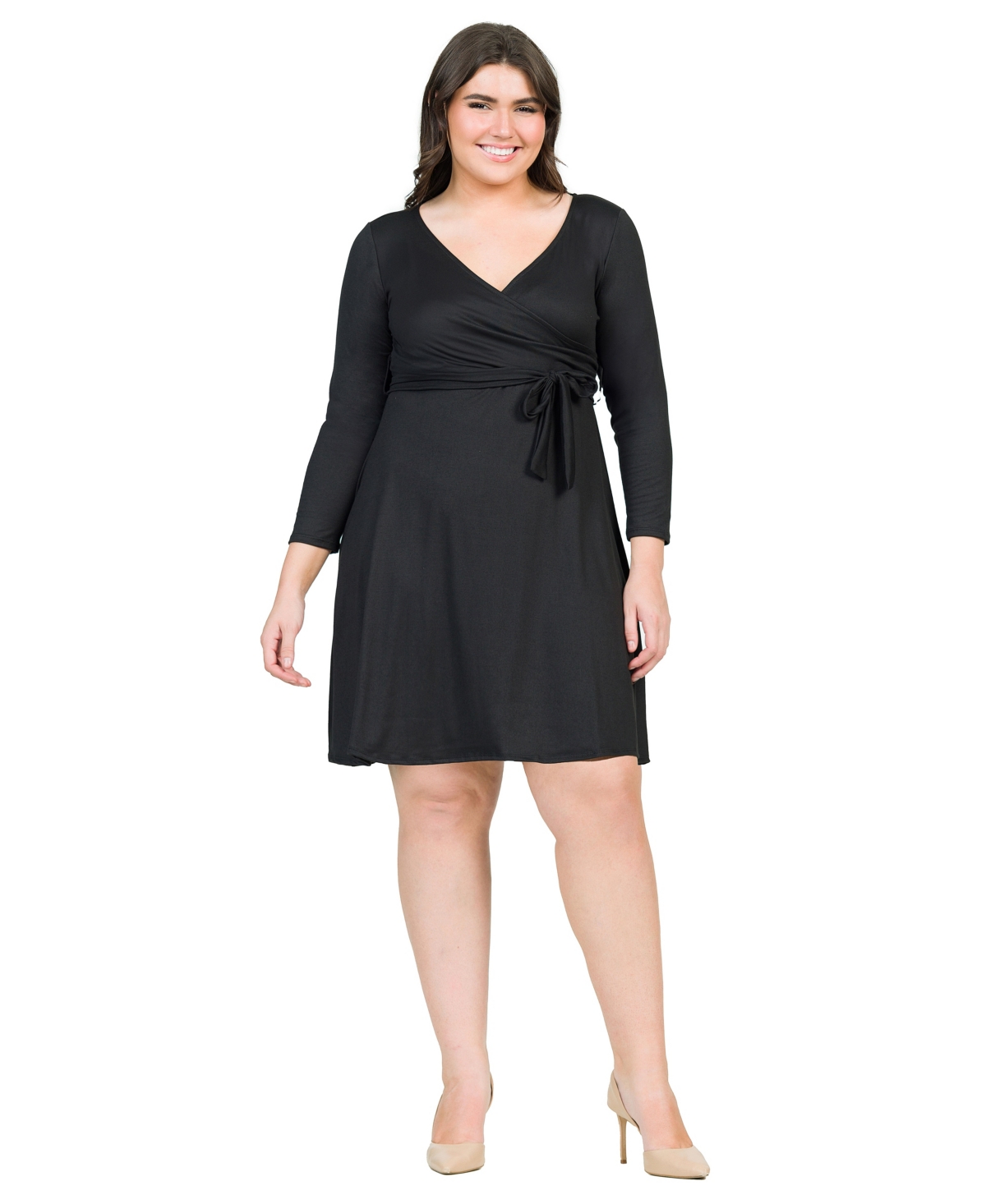 Click here for 24seven Comfort Apparel Plus Size Chic V-Neck Long... prices