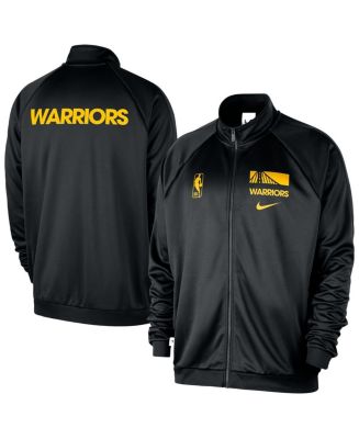 Nike Men's Black Golden State Warriors Courtside Pique Club Full-Zip ...