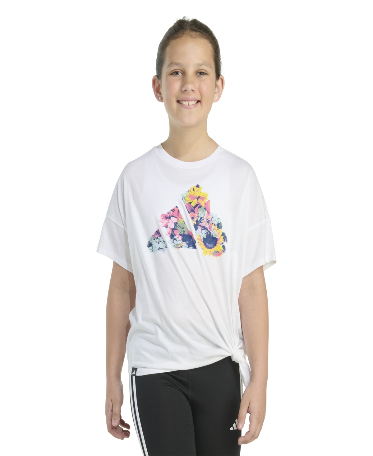 Click here for adidas Big Girls Short Sleeve Tie Front T-Shirt -... prices