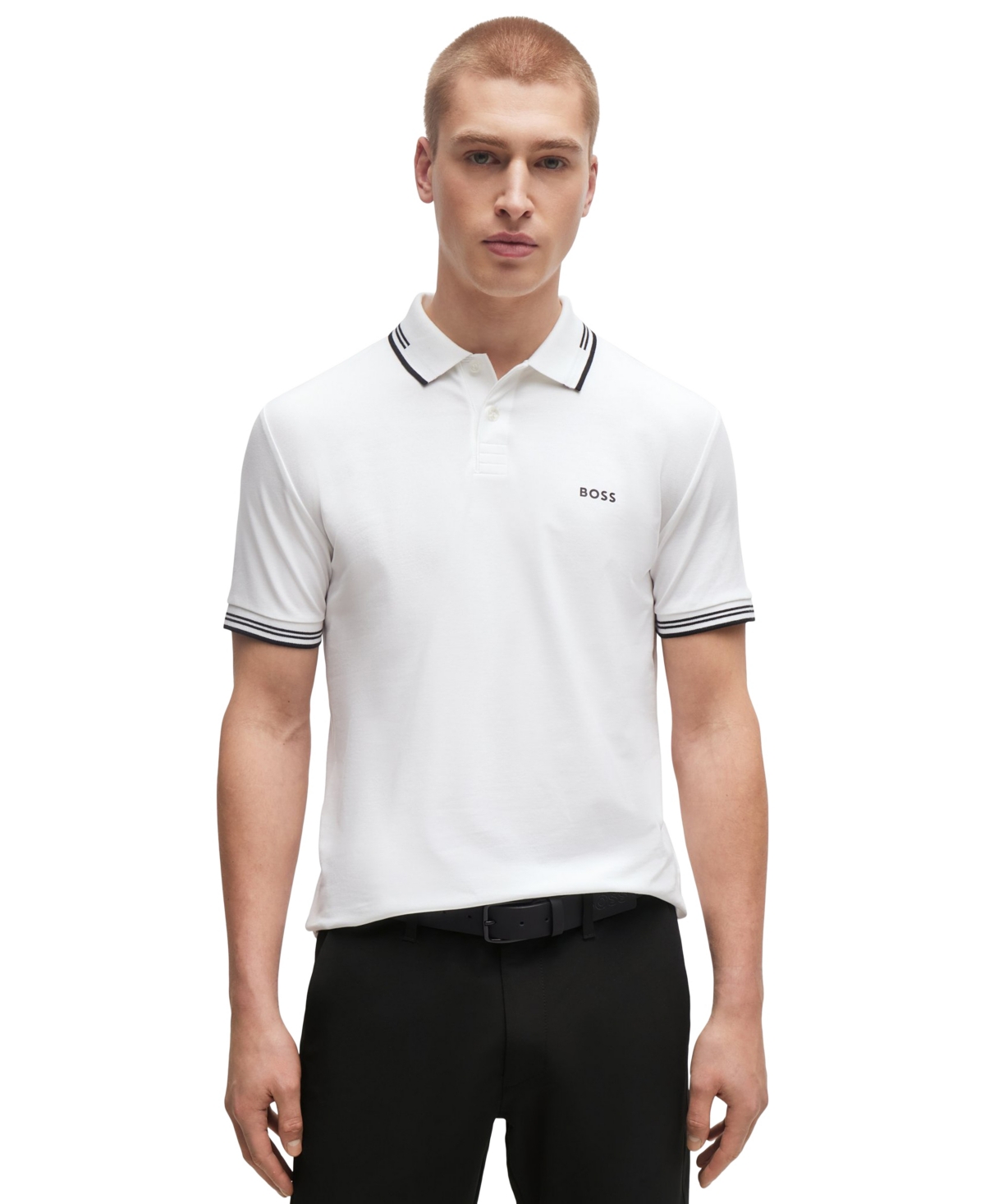 Click here for Boss by Hugo Boss Mens Stretch-Cotton Slim-Fit Pol... prices