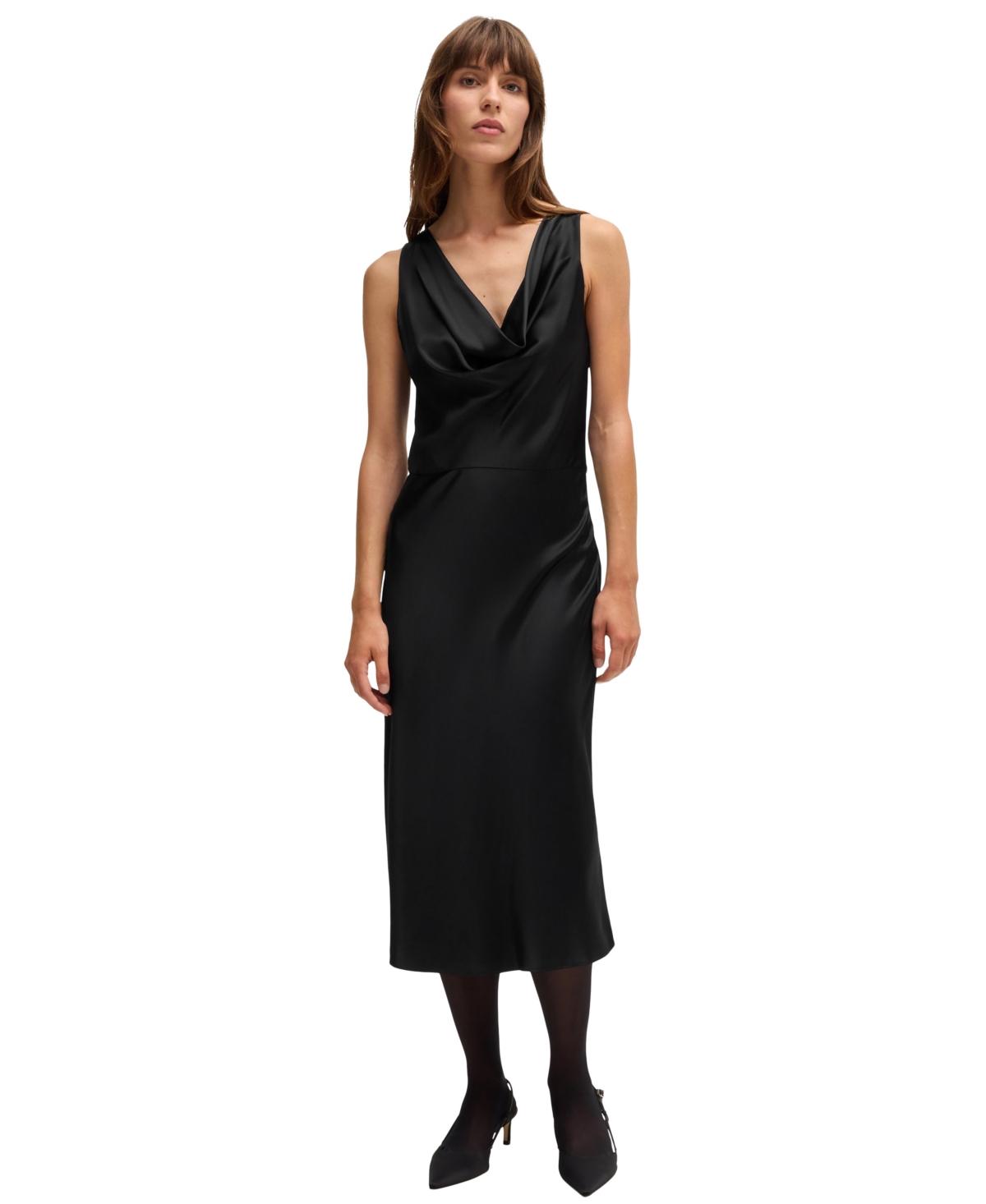Click here for Boss by Hugo Boss Womens Cowl-Neck Dress - Black prices