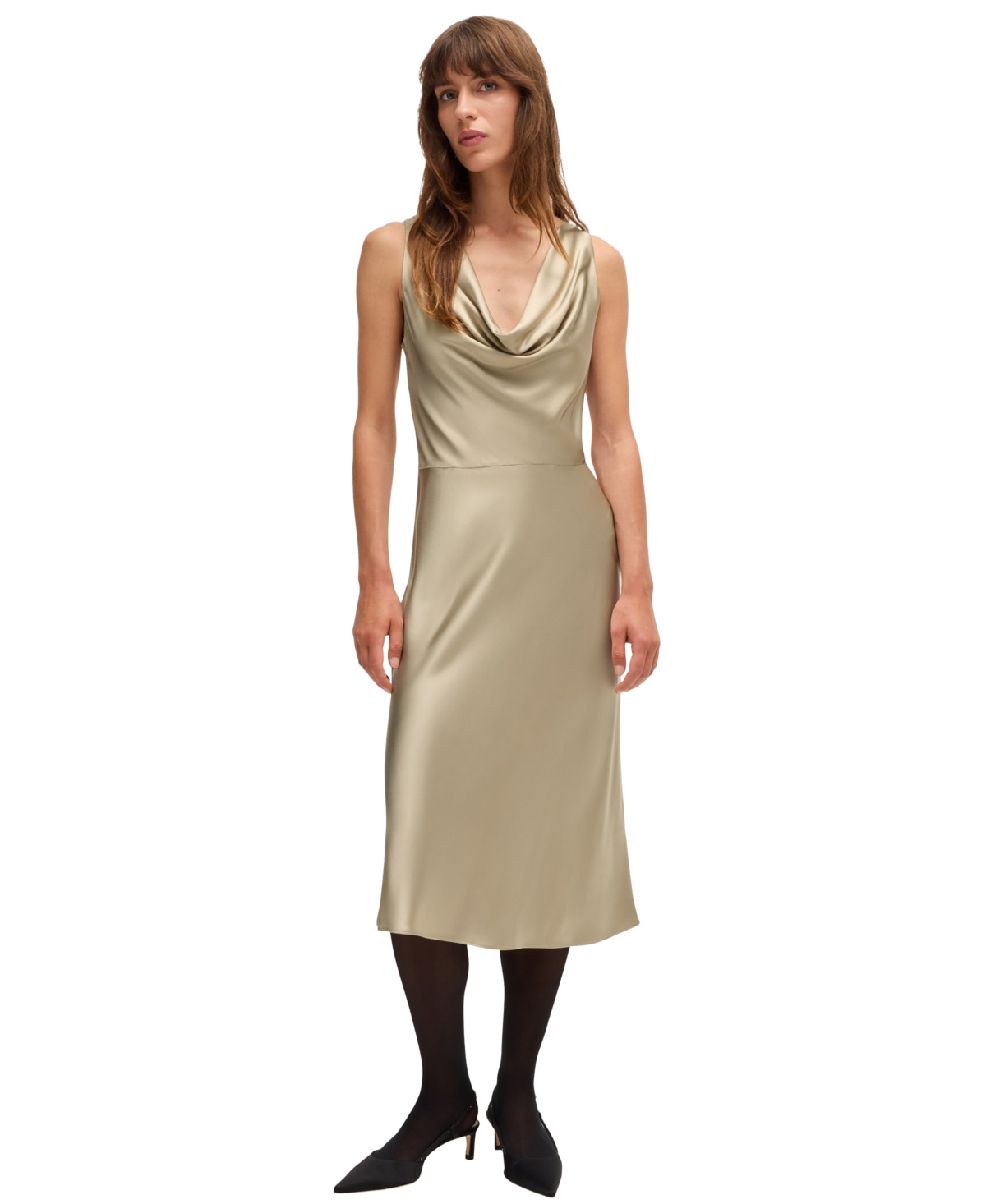 Click here for Boss by Hugo Boss Womens Cowl-Neck Dress - Open Be... prices