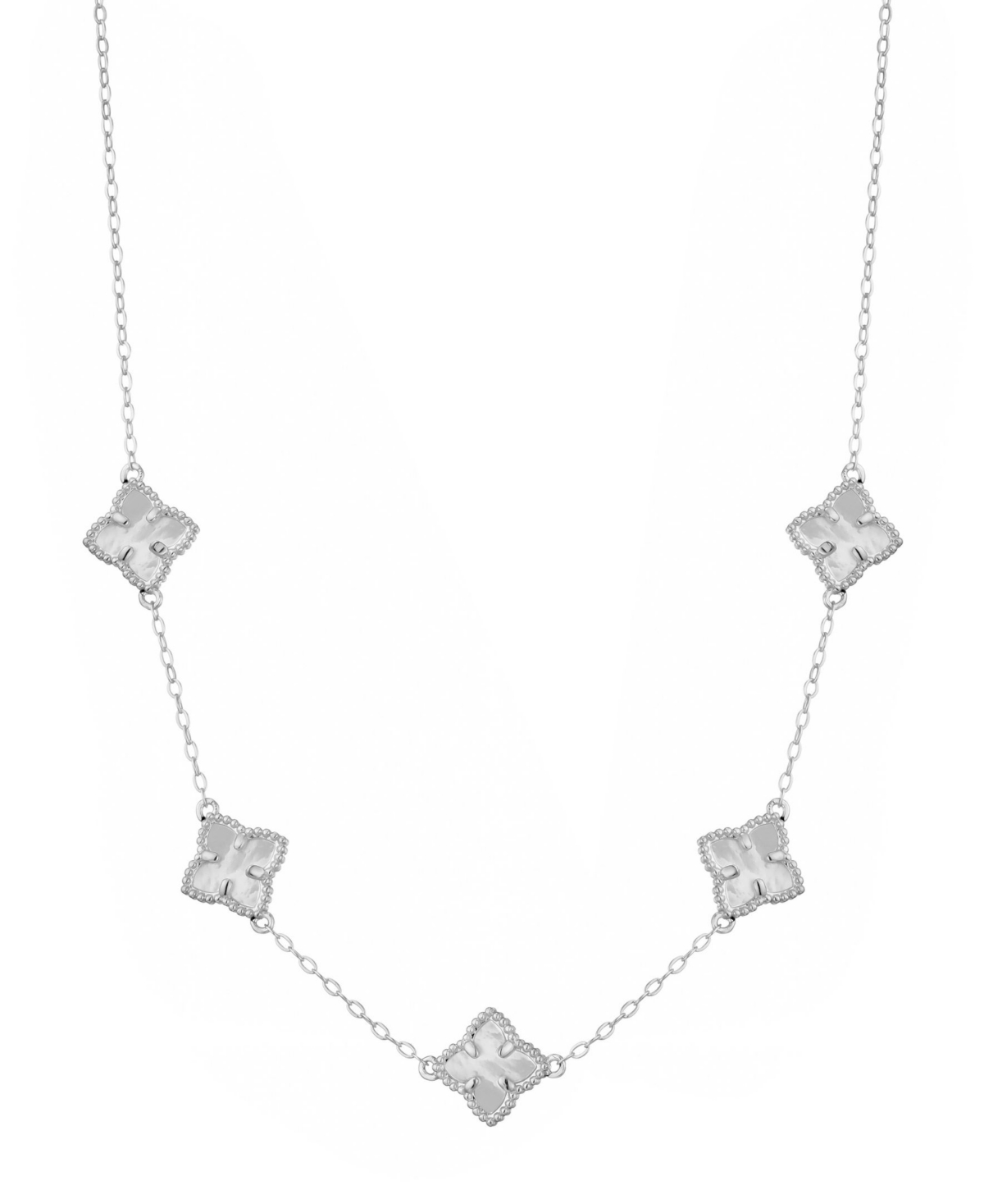 Click here for Adornia Gold Black Floral Station Necklace - White prices