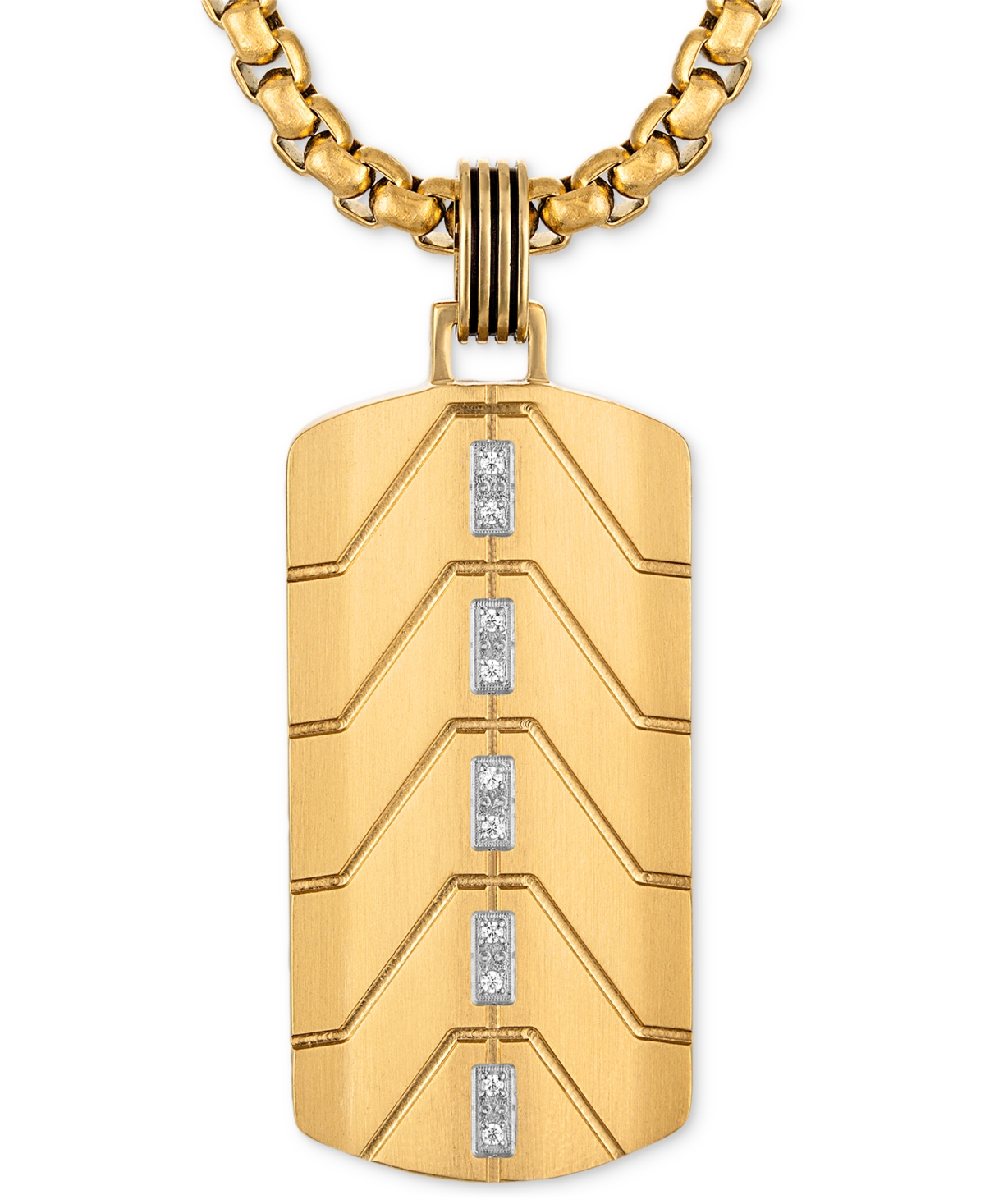 Click here for Esquire Mens Jewelry Diamond Chevron Dog Tag 22 Pe... prices