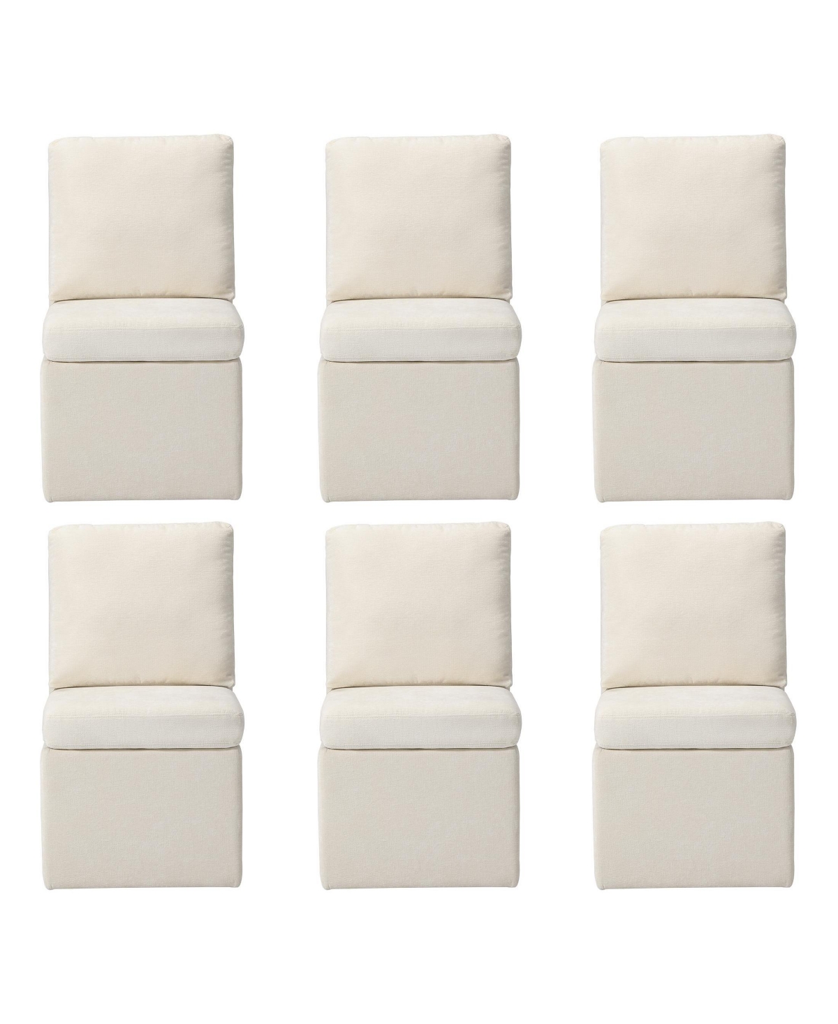 Click here for Modern Upholstered Chenille Armless Dining Chairs... prices