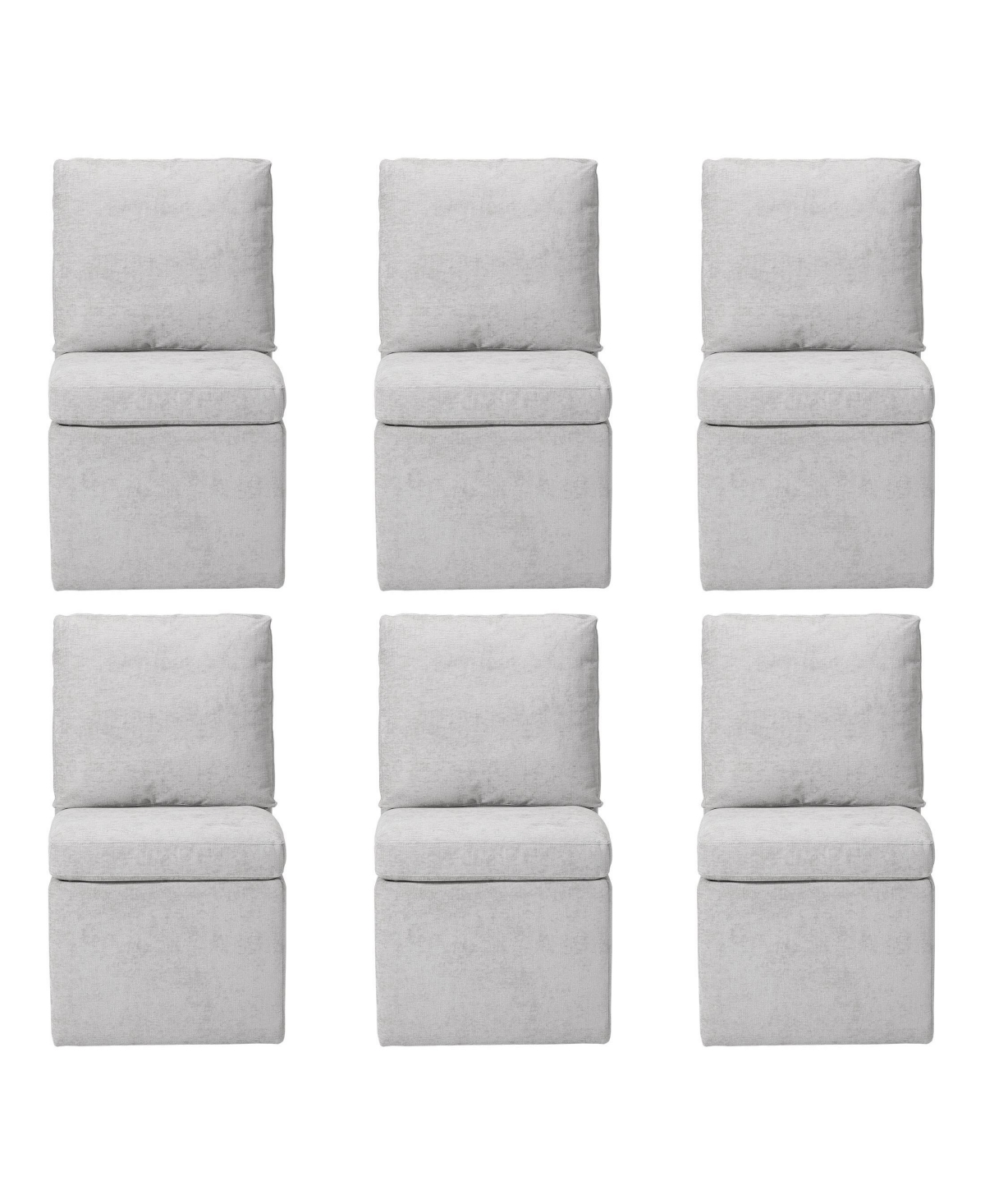 Click here for Modern Upholstered Chenille Armless Dining Chairs... prices