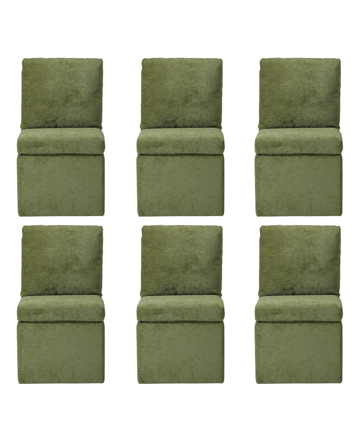 Click here for Modern Upholstered Chenille Armless Dining Chairs... prices